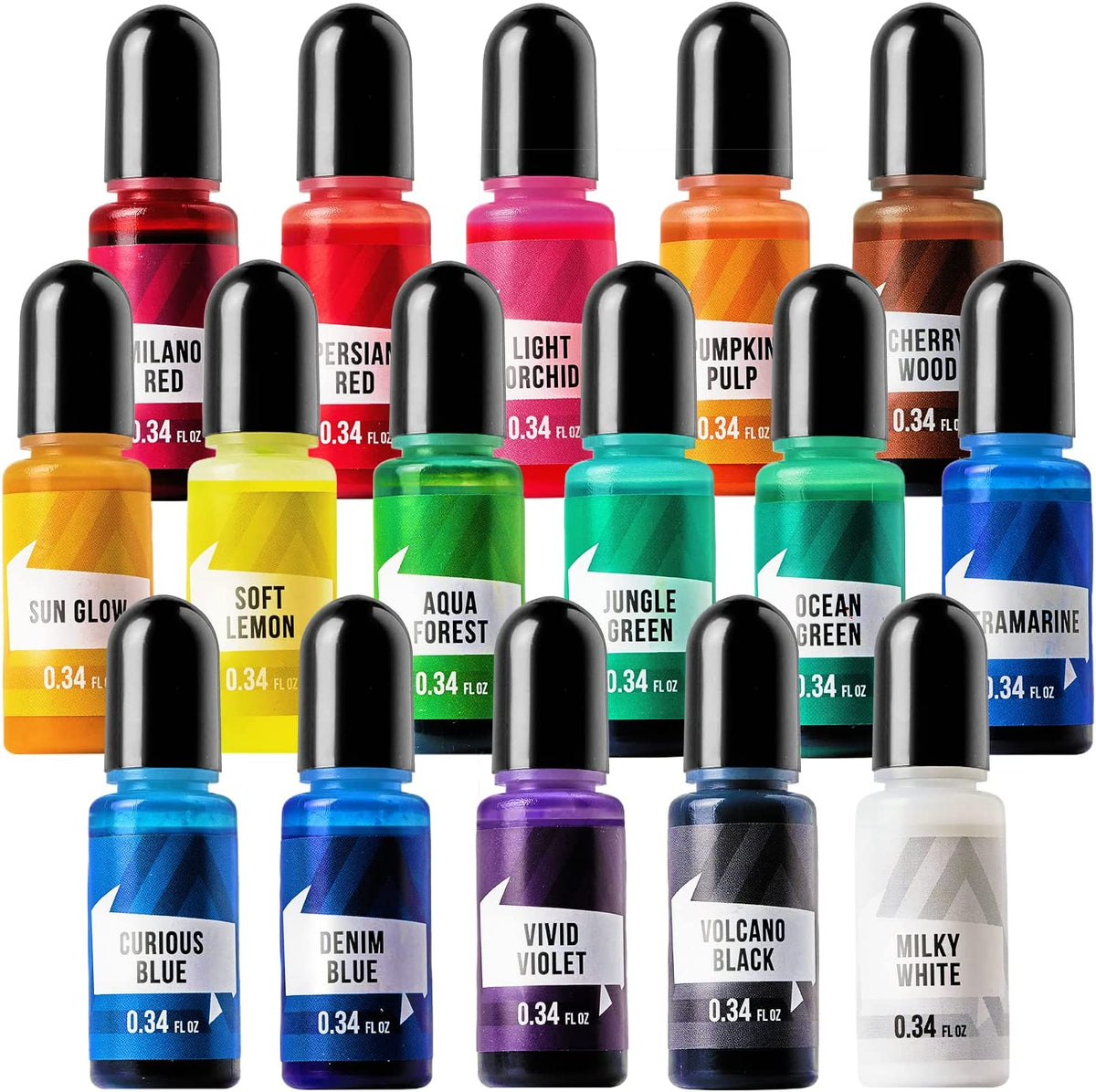 Candle dyes - Set 16-Color Liquid Dyes 0.34 fl oz - For Wax and Epoxy ...